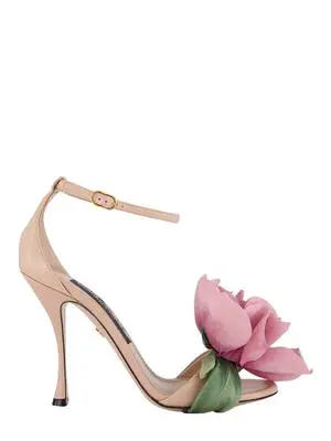 Dolce & Gabbana Keira Floral Heeled Sandals - Pink