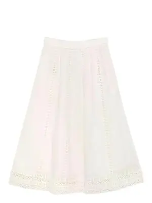 Max Mara Lace-trim Midi Skirt - Neutrals