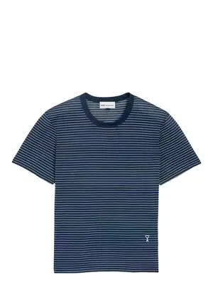 Ami Striped Cotton T-shirt - Blue