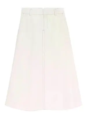 Ami Cotton Trapezoid Skirt - Neutrals