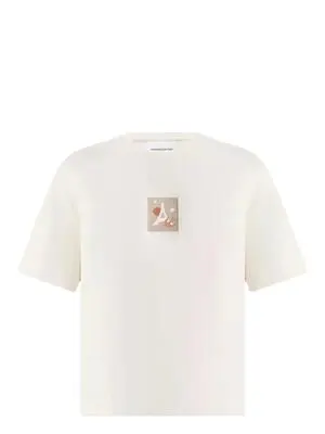 Manière De Voir Thibault Bird Detail Cotton T-shirt - Neutrals