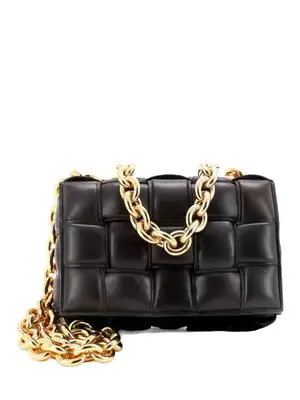 BOTTEGA VENETA Cassette Chain Padded Maxi Intrecciato Leather Crossbody Bag