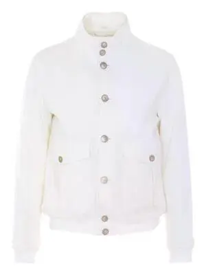 Herno Button High-neck Bomber Jacket - Neutrals