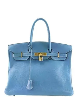 Hermès Hermès 2003 Clemence Birkin Retourne 35 Handbag Blue