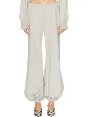 Norma Kamali Boyfriend Puff Jog Pant - Light Heather Grey