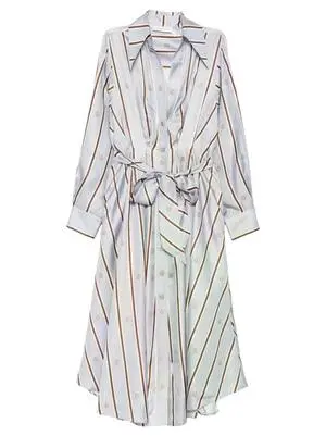 Zimmermann Striped Tie Shirt Dress - Blue