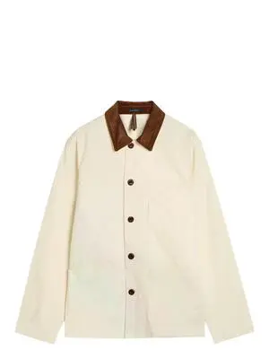 DRAKE'S Corduroy-collar Cotton Jacket - Neutrals