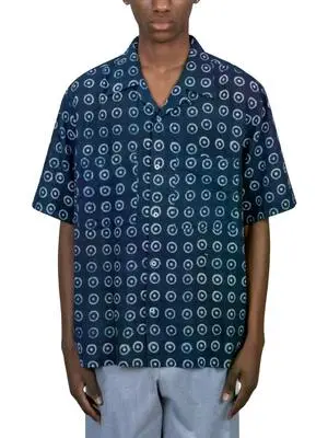 Universal Works Patterned Camper-collar Shirt - Blue