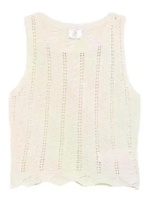 BYE Crochet Scallop Top - Neutrals