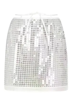 ISABELLE BLANCHE Sequin Embellished Mini Skirt - Silver