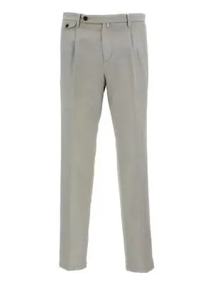 BRIGLIA 1949 Buttoned Pleated Trousers - Grey