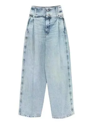 Sportmax Pleated Wide-leg Jeans - Blue