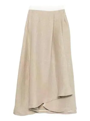 CO.GO Asymmetric Maxi Skirt - Neutrals