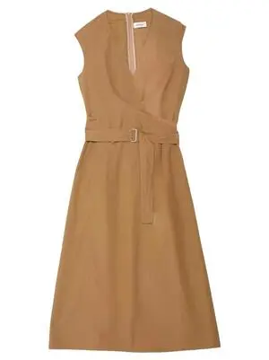 OTTOD'AME Belted Sleeveless Midi Dress - Neutrals