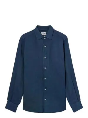 MC2 SAINT BARTH Raphael Shirt In Pure Linen - Blue