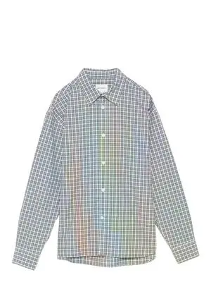 Norse Projects Falster Check Oversize Shirt - Blue