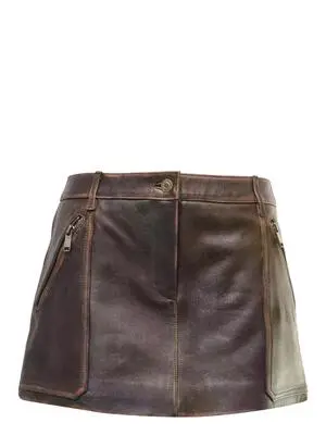 Michael Kors Paneled Pocket Mini Skirt - Brown