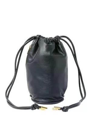 Sacai Drawstring Bucket Bag With Zip Detail - Black