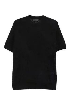 Emporio Armani Short-sleeved Jacquard Sweater - Blue