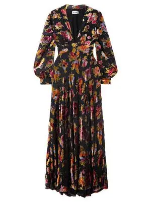 Rixo Emory Floral-Print Devoré-Velvet Maxi Dress Multi