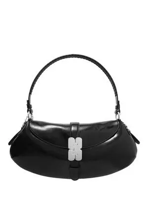 GANNI Kat Recycled Leather-blend Shoulder Bag - Black