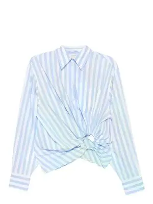 Sportmax Striped Twist-detail Shirt - Blue