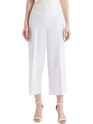 Anne Klein Wide Leg Crop Pants - Crisp White
