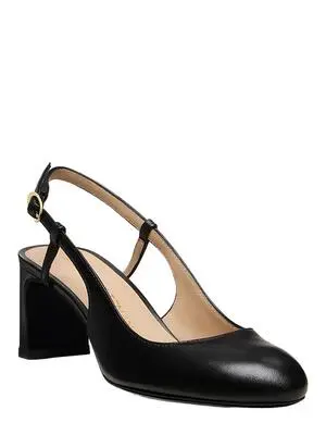 STUART WEITZMAN Babette Leather Mary Jane Slingback Pumps - Black