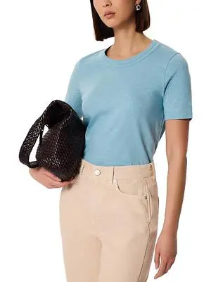 Whistles Rosa Double Trim Tee - Blue