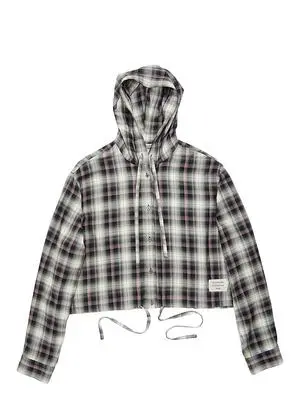 Acne Studios Plaid Hooded Blouse - Black/green