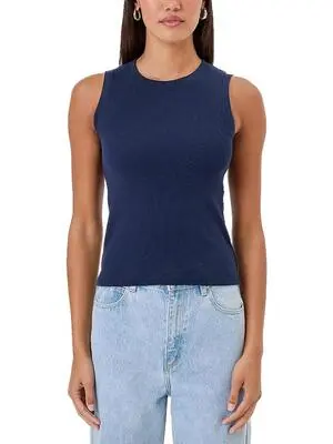Goldie LeWinter Brie Sleeveless Shell Top - Navy