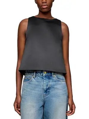 GANNI Satin Top - Black