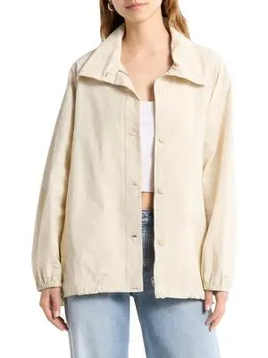Astr The Label Yareli Oversize Funnel Neck Jacket - Bone