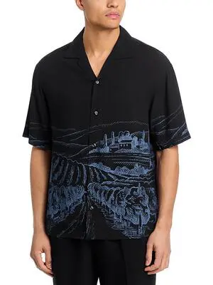 Hugo Espino Landscape Graphic Short Sleeve Shirt - Black