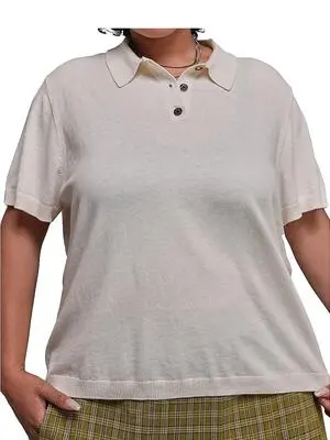 WILDFANG Everyday Sweater Polo Oat