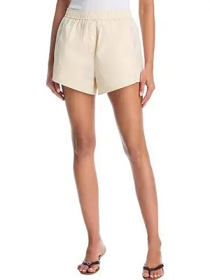Aqua Poplin Elasticized Shorts - Ivory