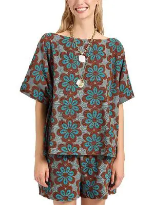 La DoubleJ Printed Meditation Tee Caper Rust