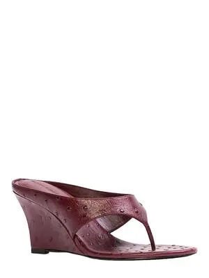 BLACK SUEDE STUDIO Mac 70 Thong Wedge Sandals - Ruby