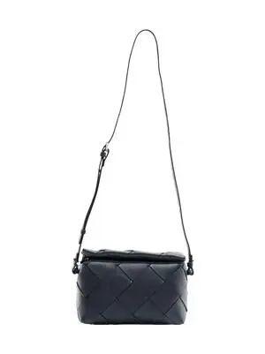 ECOTORIE Maude Woven Leather Crossbody Bag - Black