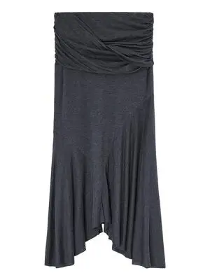GANNI Asymmetrical Zip Closure Satin Long Skirt - Mixed