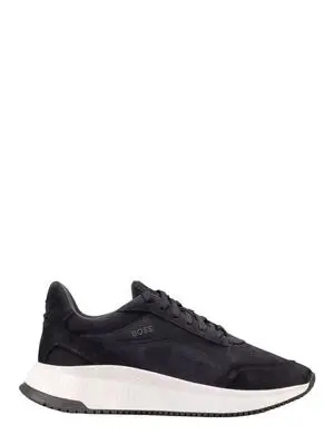 BOSS Lace-Up Leather Sneakers Blue