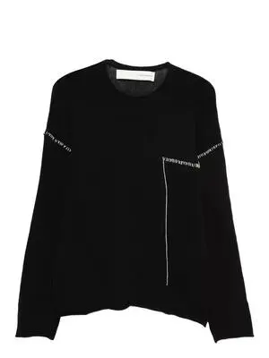 Isabel Benenato Stitched Crew-neck Sweater - Black