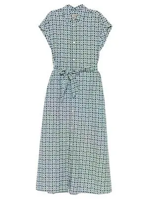 Woolrich Tie-waist Midi Shirt Dress - Blue