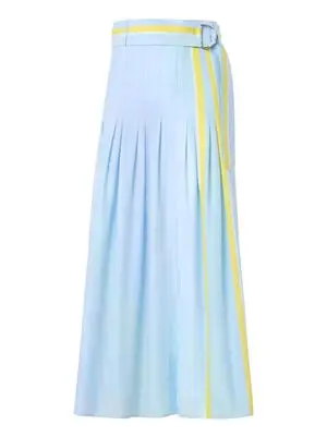 Akris Striped-detail Pleated Midi Skirt - Blue