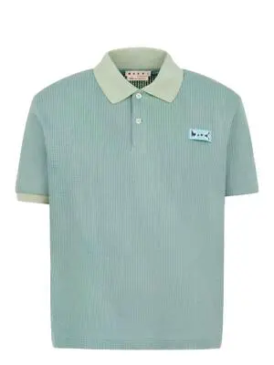 Marni Jacquard Short-sleeve Polo Shirt - Blue