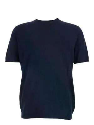 KANGRA Short-sleeved Knitted Top - Blue