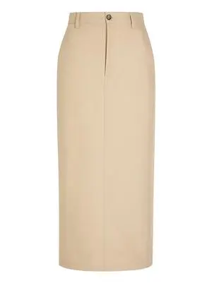 Wardrobe.NYC Twill Midi Skirt - Stone