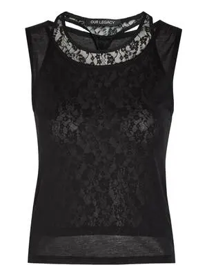 Our Legacy Layered-effect Cotton-blend Tank - Black