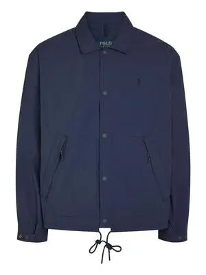 Polo Ralph Lauren Logo-embroidered Crinkled Shell Windbreaker Jacket - Navy