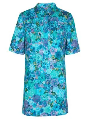 Chloé Floral Print Stretch-cotton Mini Dress - Multicoloured